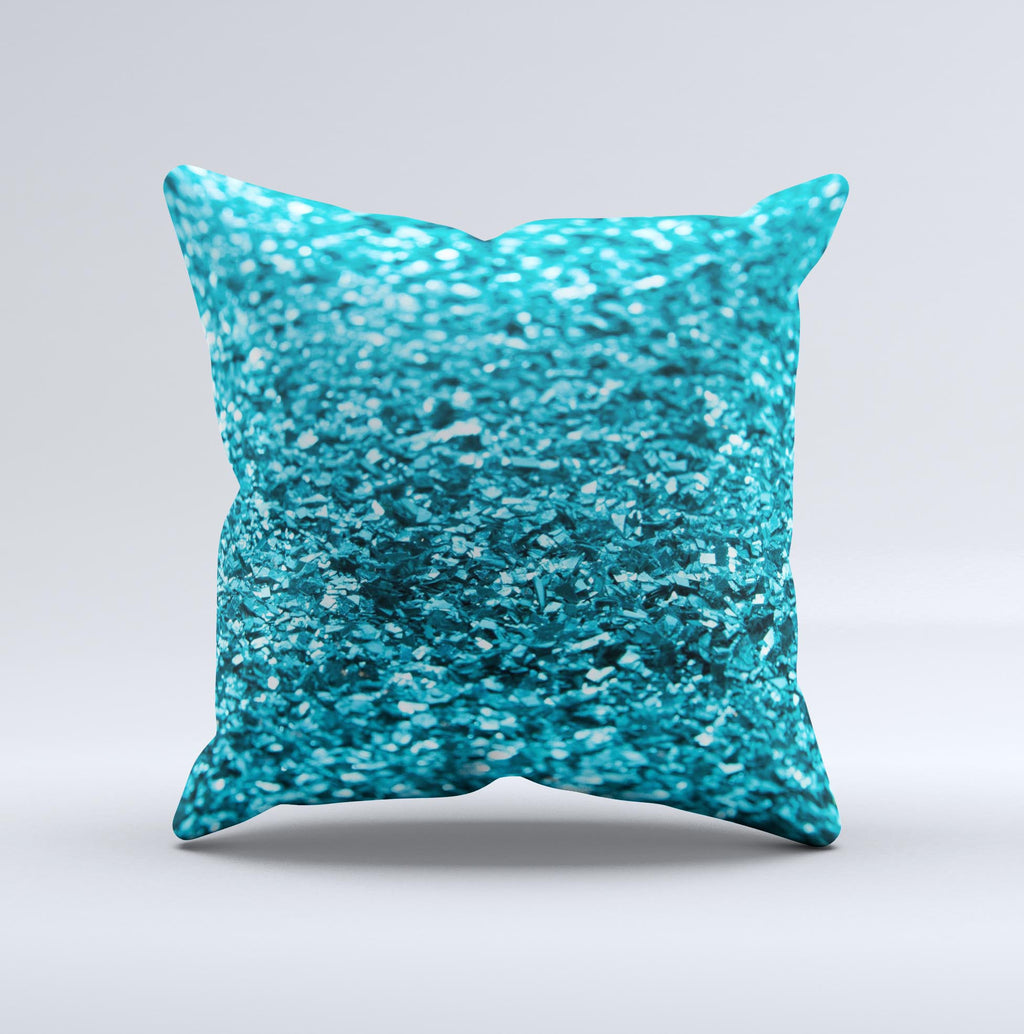Turquoise Glimmer Ink-Fuzed Decorative Throw Pillow – DesignSkinz