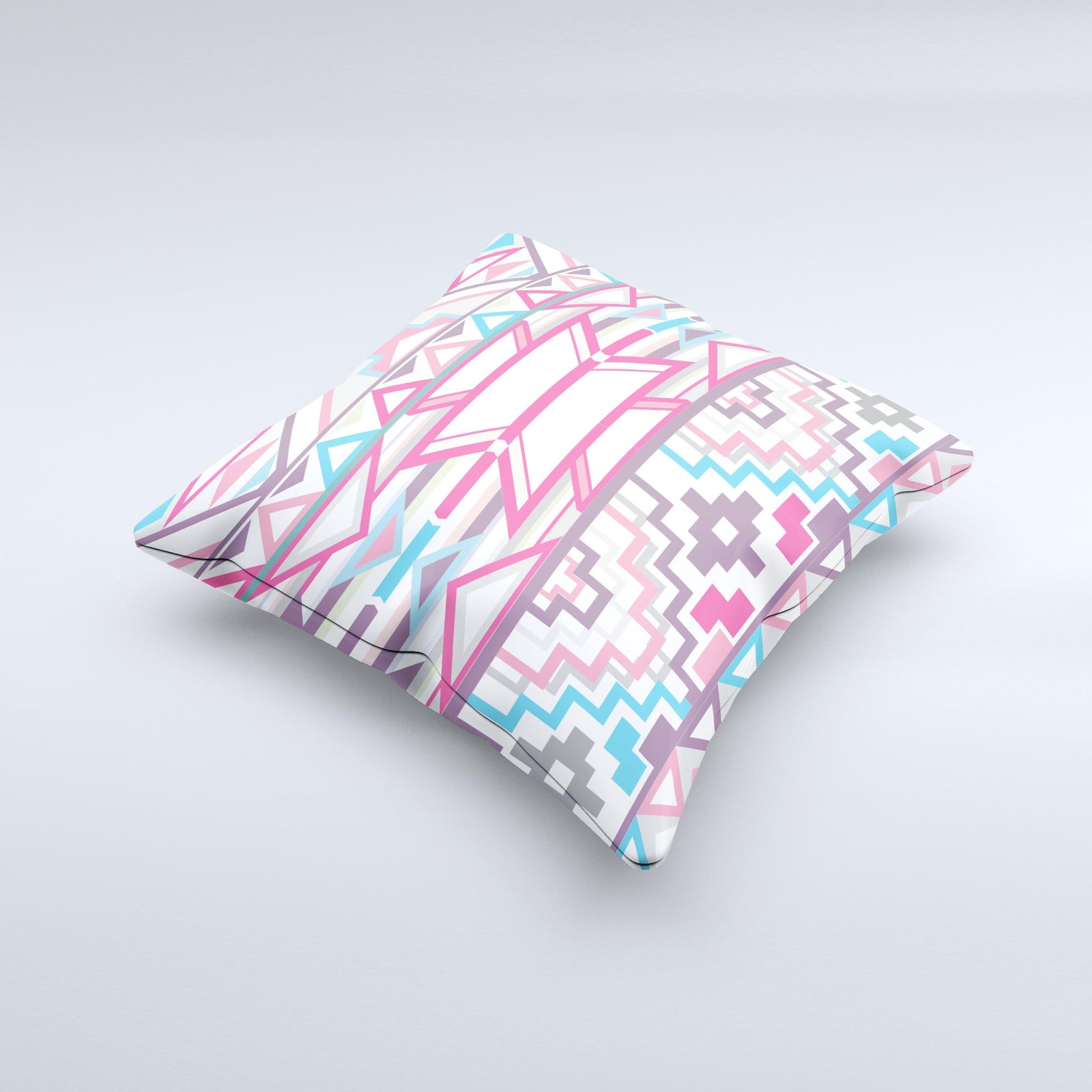 Vector Pink & White Modern Aztec Pattern Ink-Fuzed Decorative Throw Pi ...