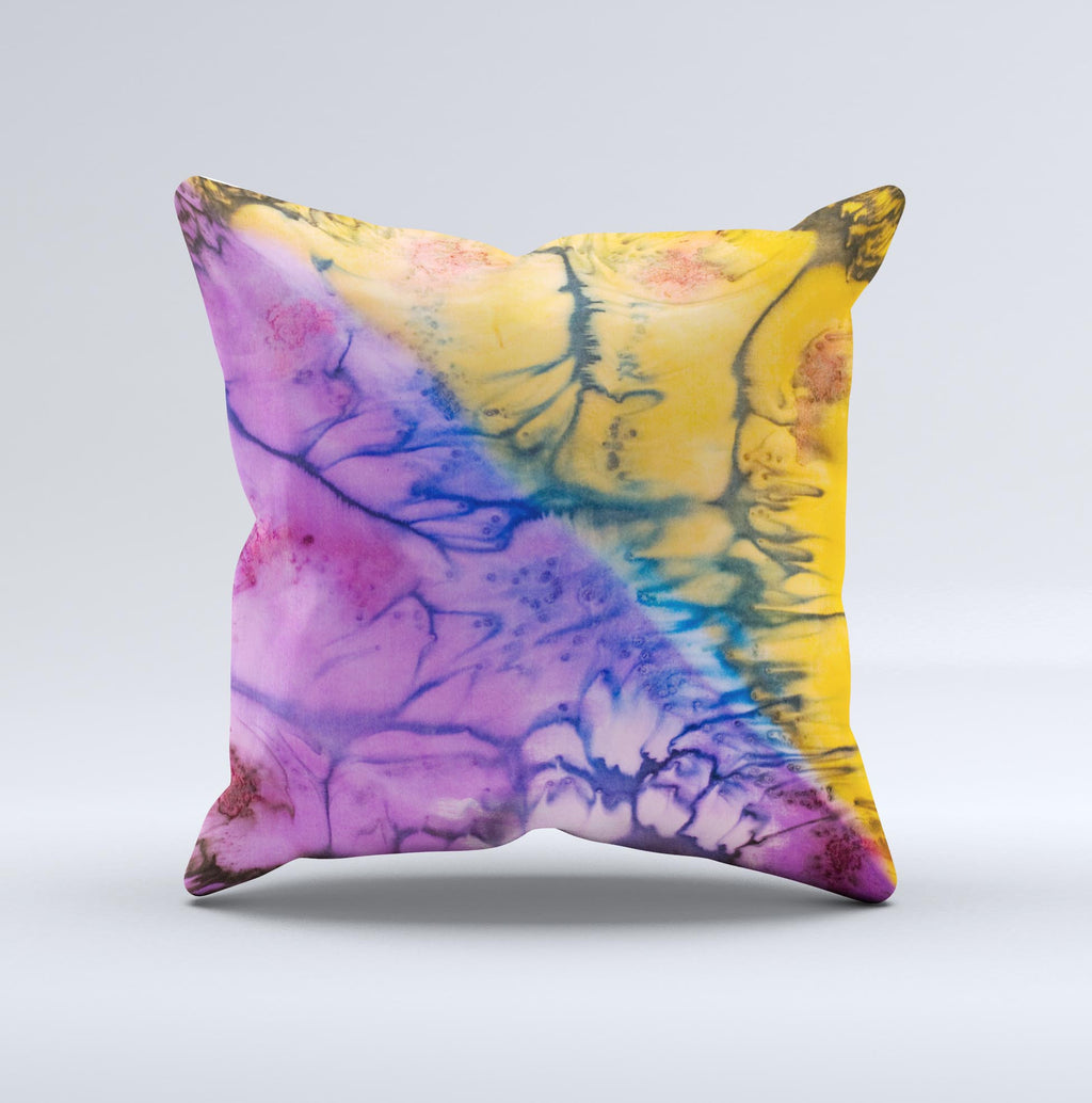Vivid Colored Wet-Paint Mixture Ink-Fuzed Decorative Throw Pillow ...