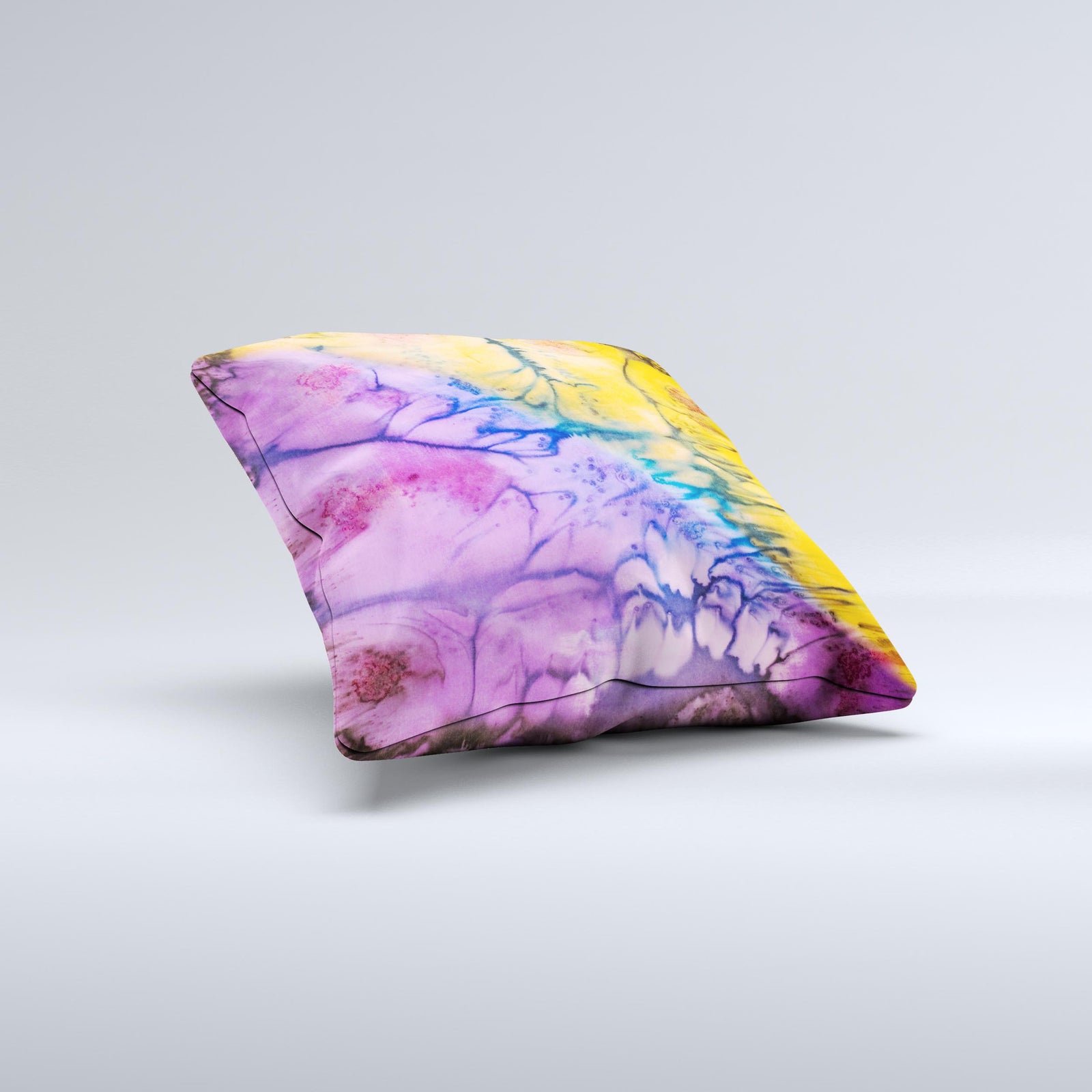 Vivid Colored Wet-Paint Mixture Ink-Fuzed Decorative Throw Pillow ...