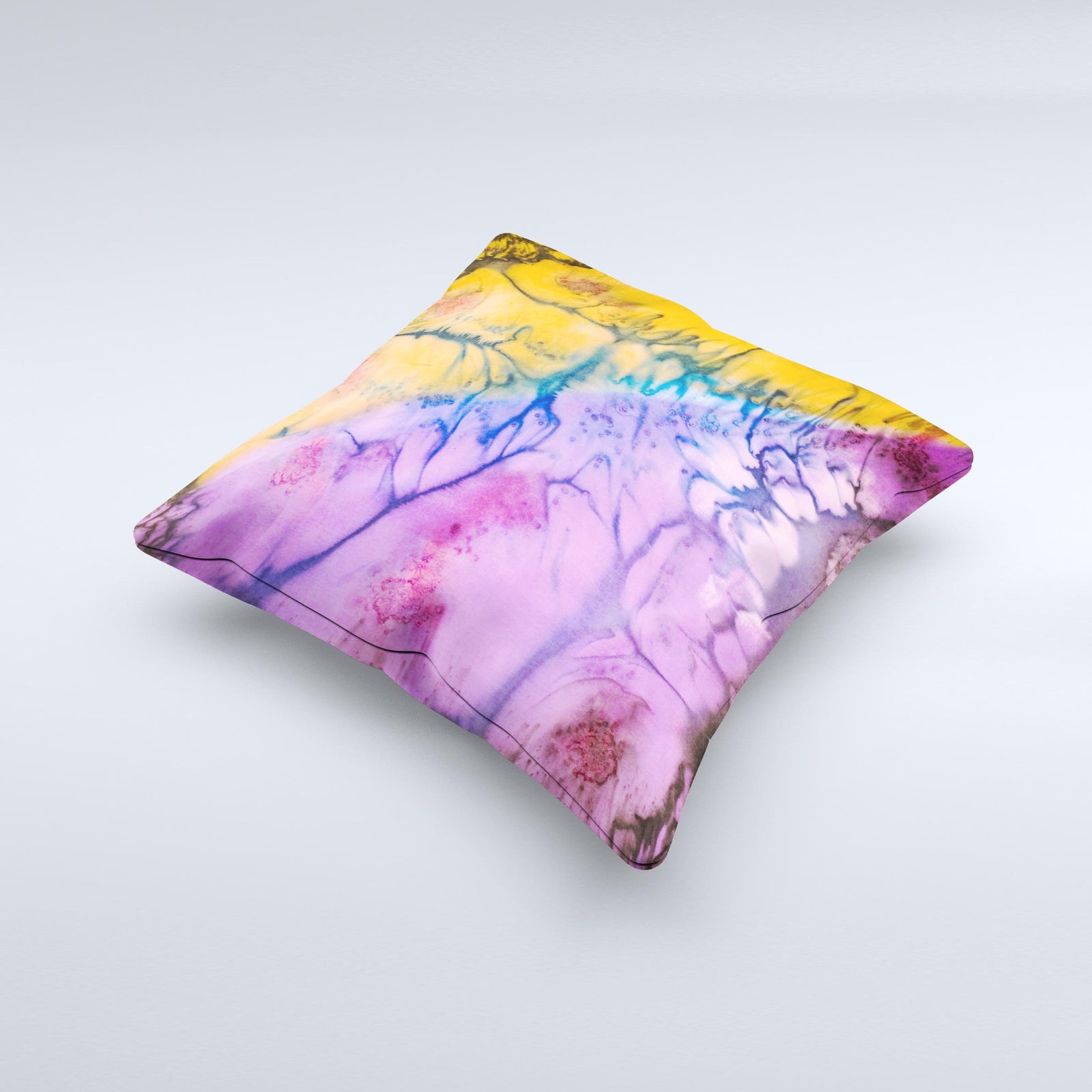 Vivid Colored Wet-Paint Mixture Ink-Fuzed Decorative Throw Pillow ...