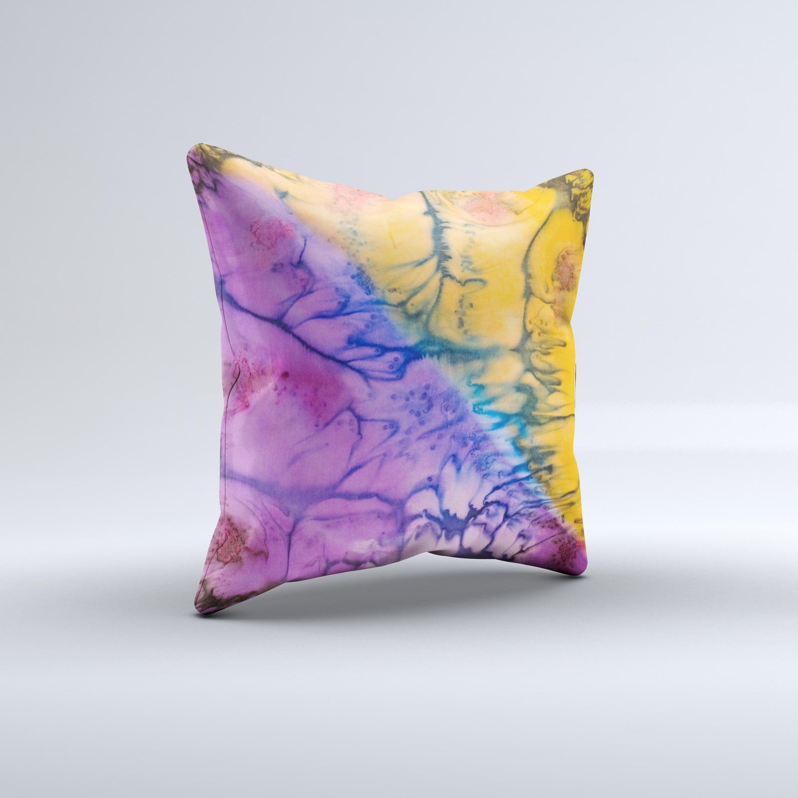 Vivid Colored Wet-Paint Mixture Ink-Fuzed Decorative Throw Pillow ...