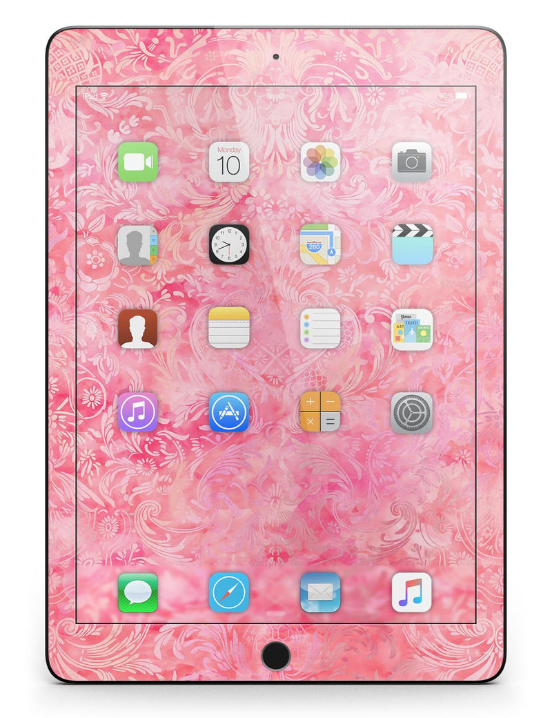 Pink Damask v2 Watercolor Pattern Full Body Skin for the iPad Pro (12 ...