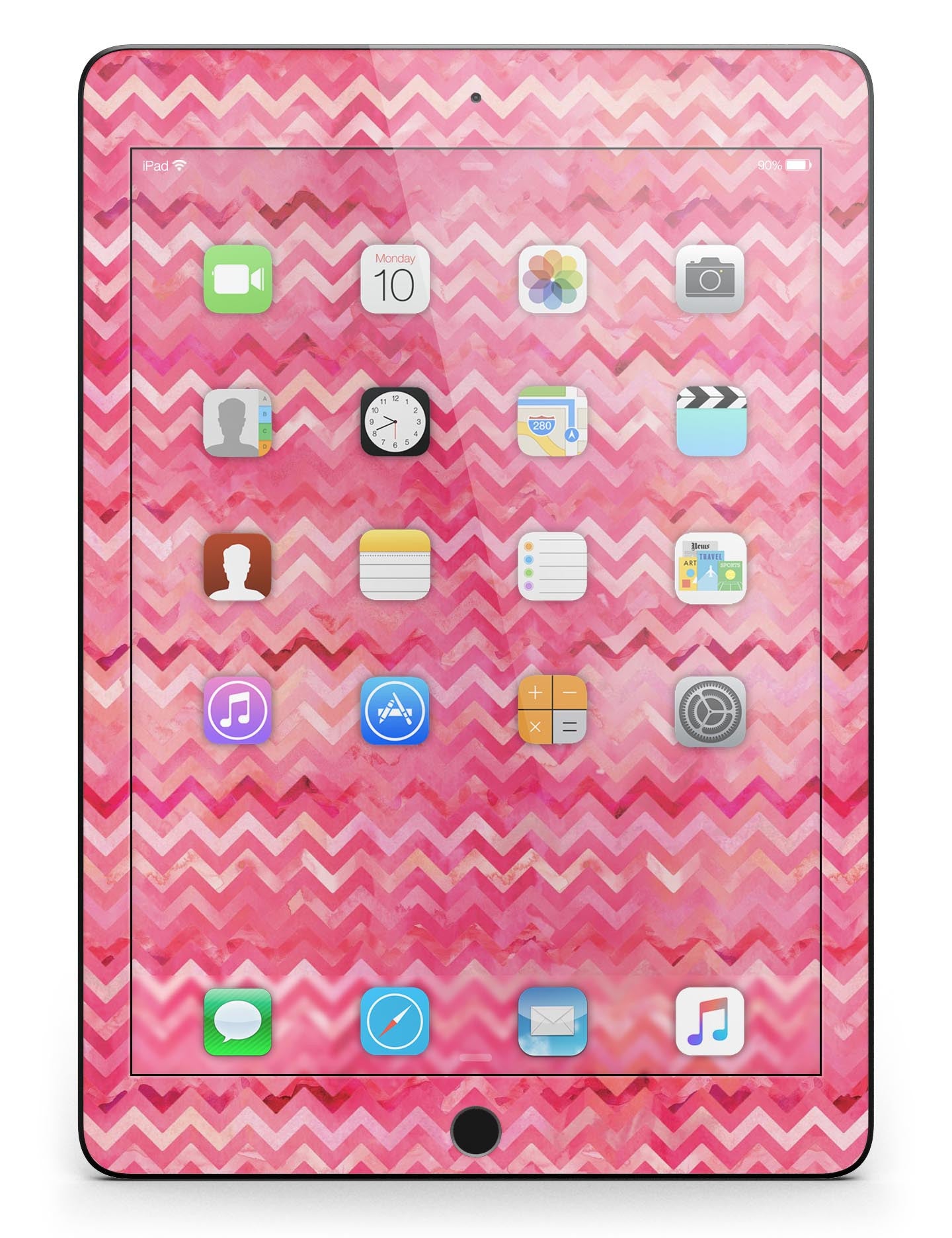 Pink Multi Watercolor Chevron Full Body Skin for the iPad Pro (12.9" o ...