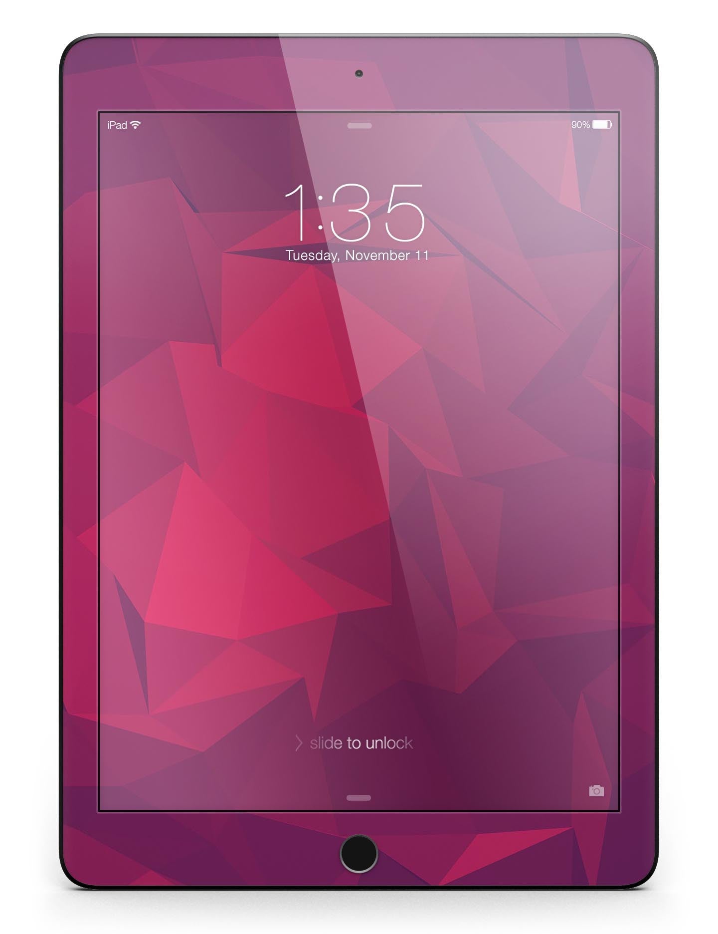 Pink and Bright Red Abstract Triangles Full Body Skin for the iPad Pro ...