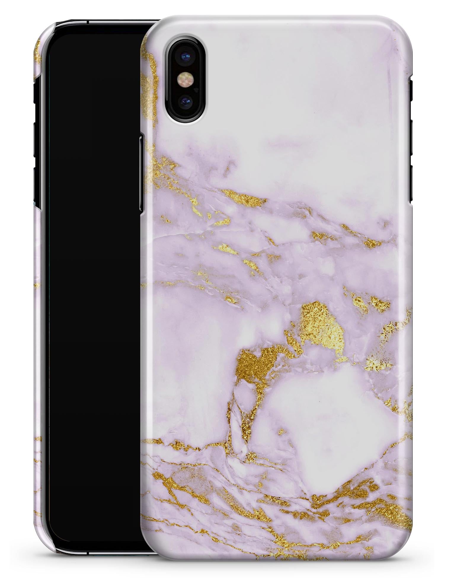 Purple Marble & Digital Gold Foil V8 - Durable iPhone X Ten Hard Case ...