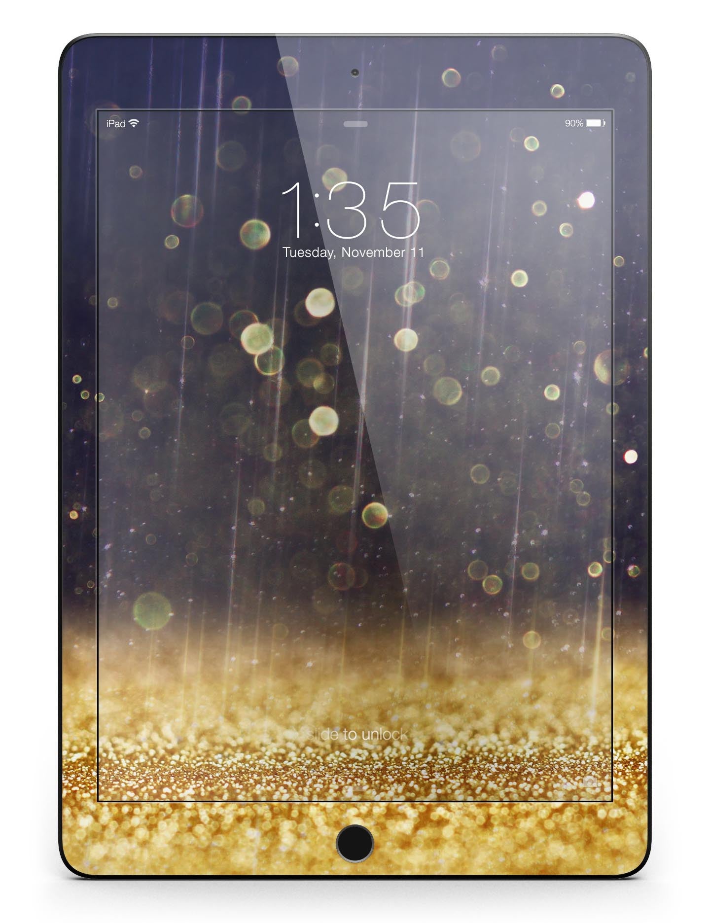 Raining Gold and Purple Sparkle Full Body Skin for the iPad Pro (12.9 ...