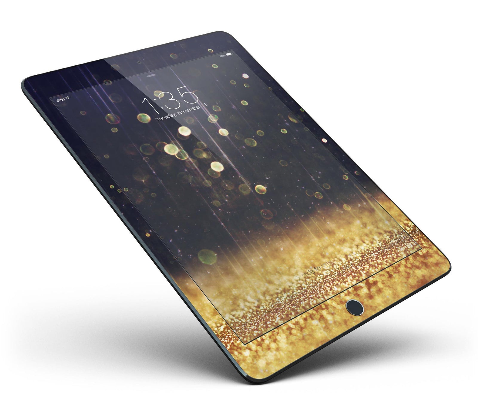 Raining Gold and Purple Sparkle Full Body Skin for the iPad Pro (12.9 ...