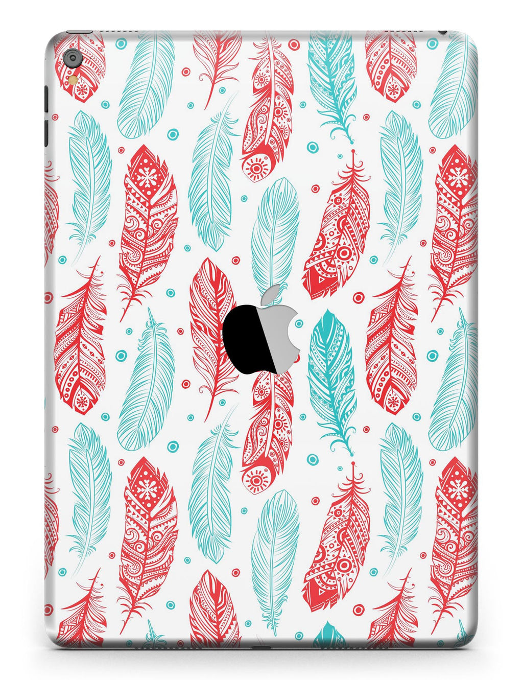 Red & Blue Feather Pattern Full Body Skin for the iPad Pro (12.9" or 9 ...