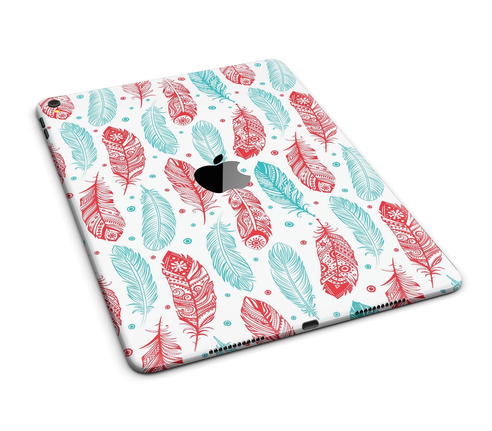 Red & Blue Feather Pattern Full Body Skin for the iPad Pro (12.9" or 9 ...