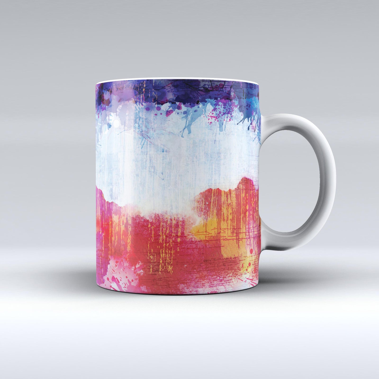 The Red White & Blue Paint Splotches ink-Fuzed Ceramic Coffee Mug ...