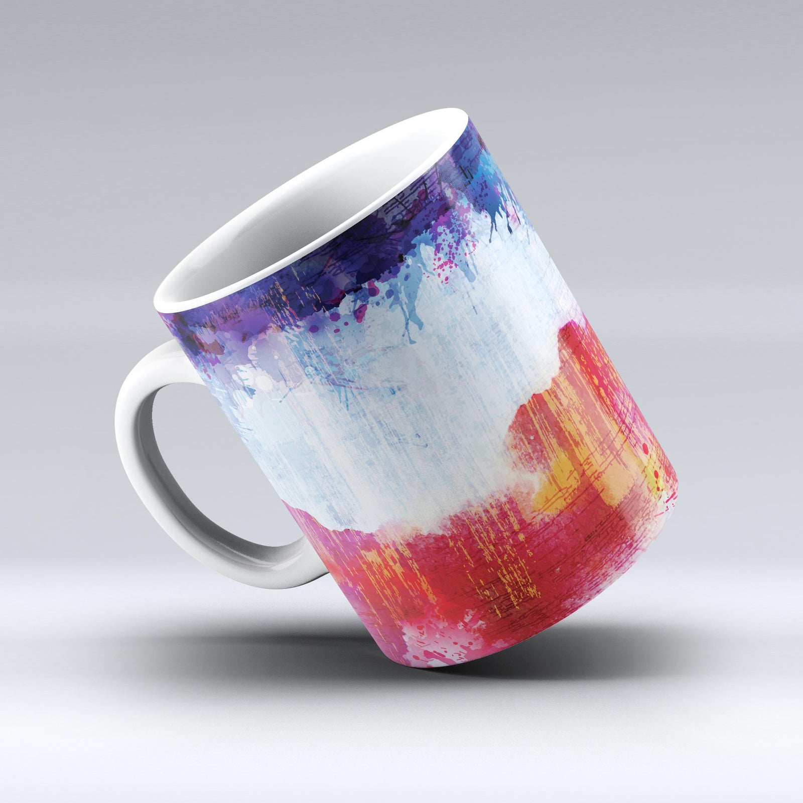 The Red White & Blue Paint Splotches ink-Fuzed Ceramic Coffee Mug ...