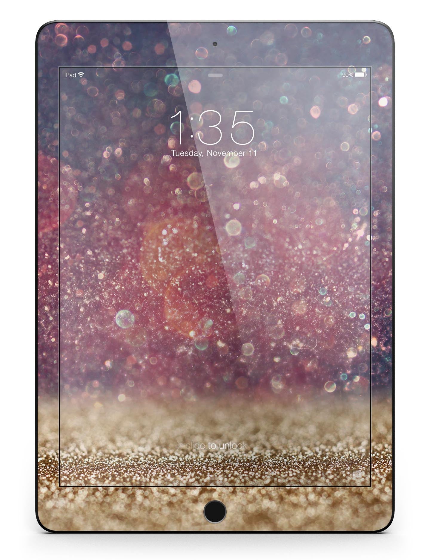 Red and Blue Unfocused Orbs with Gold Full Body Skin for the iPad Pro ...