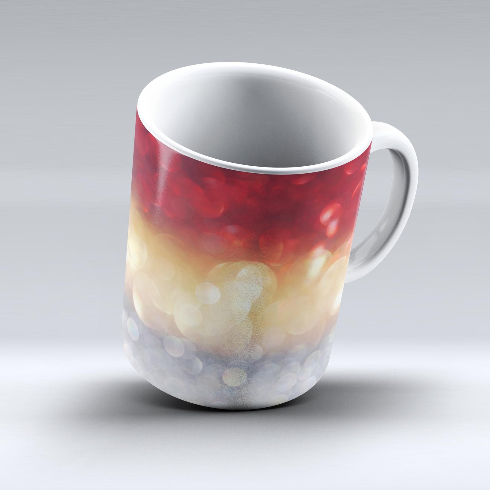 The Red and Gold Unfocused Glowing Orbs ink-Fuzed Ceramic Coffee Mug ...