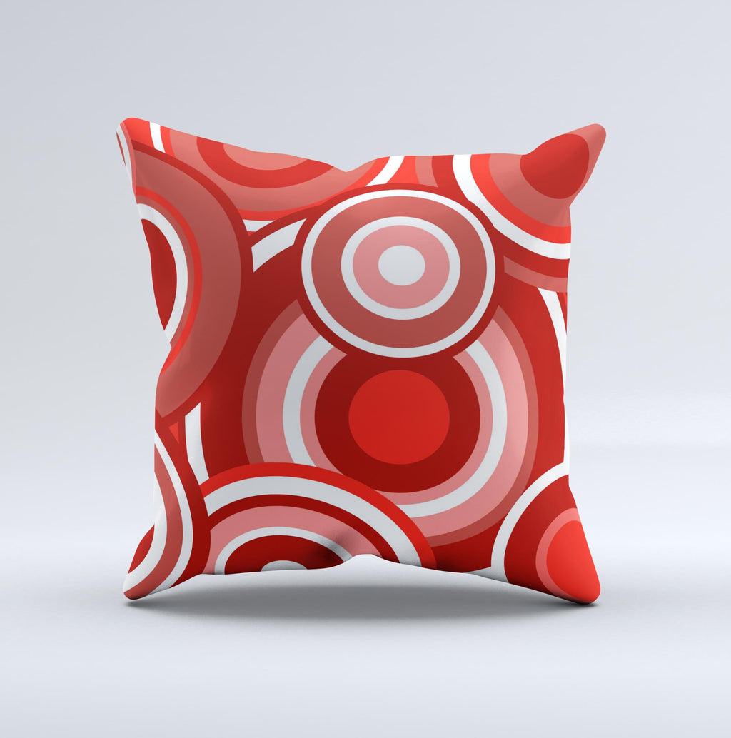 Red and White Layered Vector Circles ink-Fuzed Decorative Throw Pillow ...