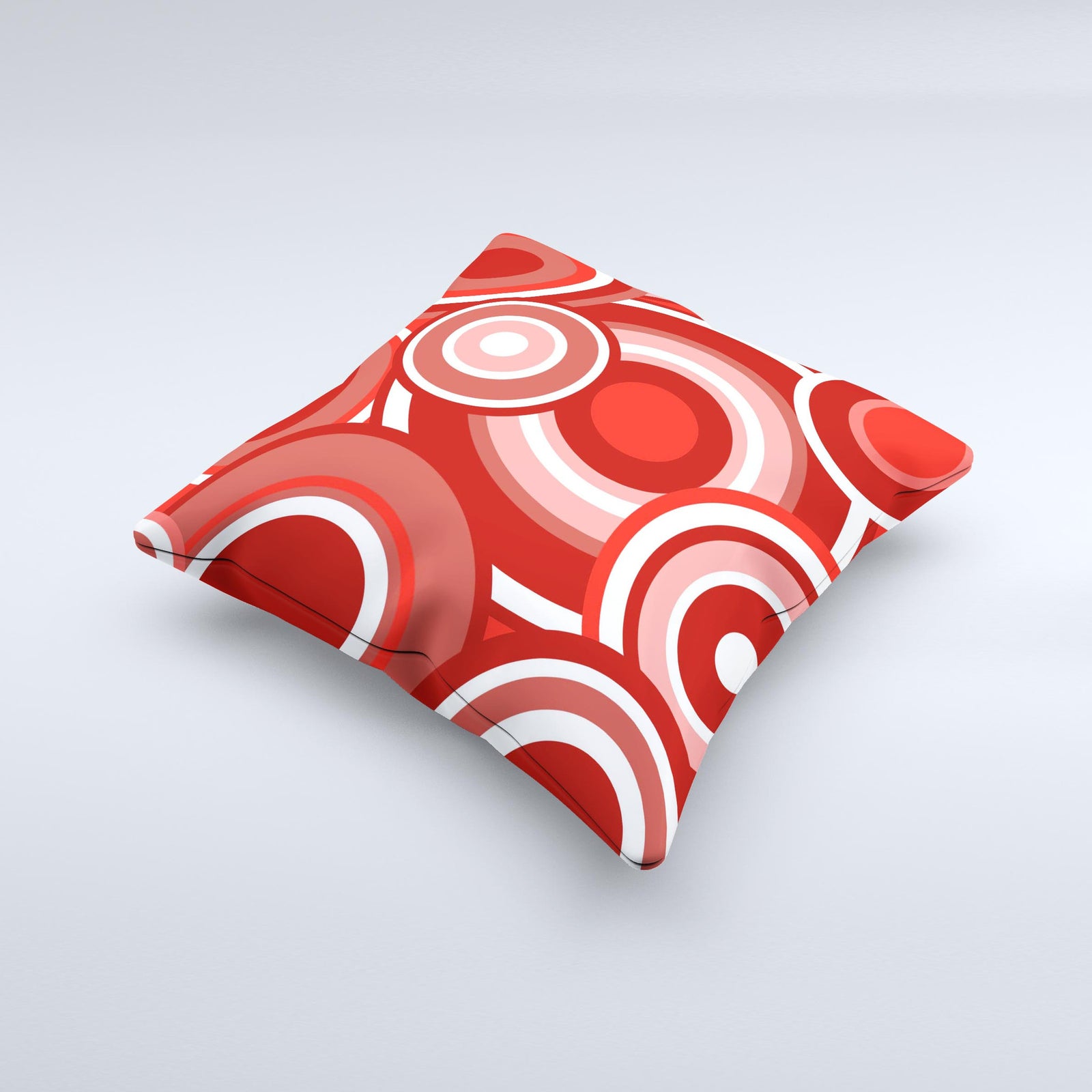 Red and White Layered Vector Circles ink-Fuzed Decorative Throw Pillow ...