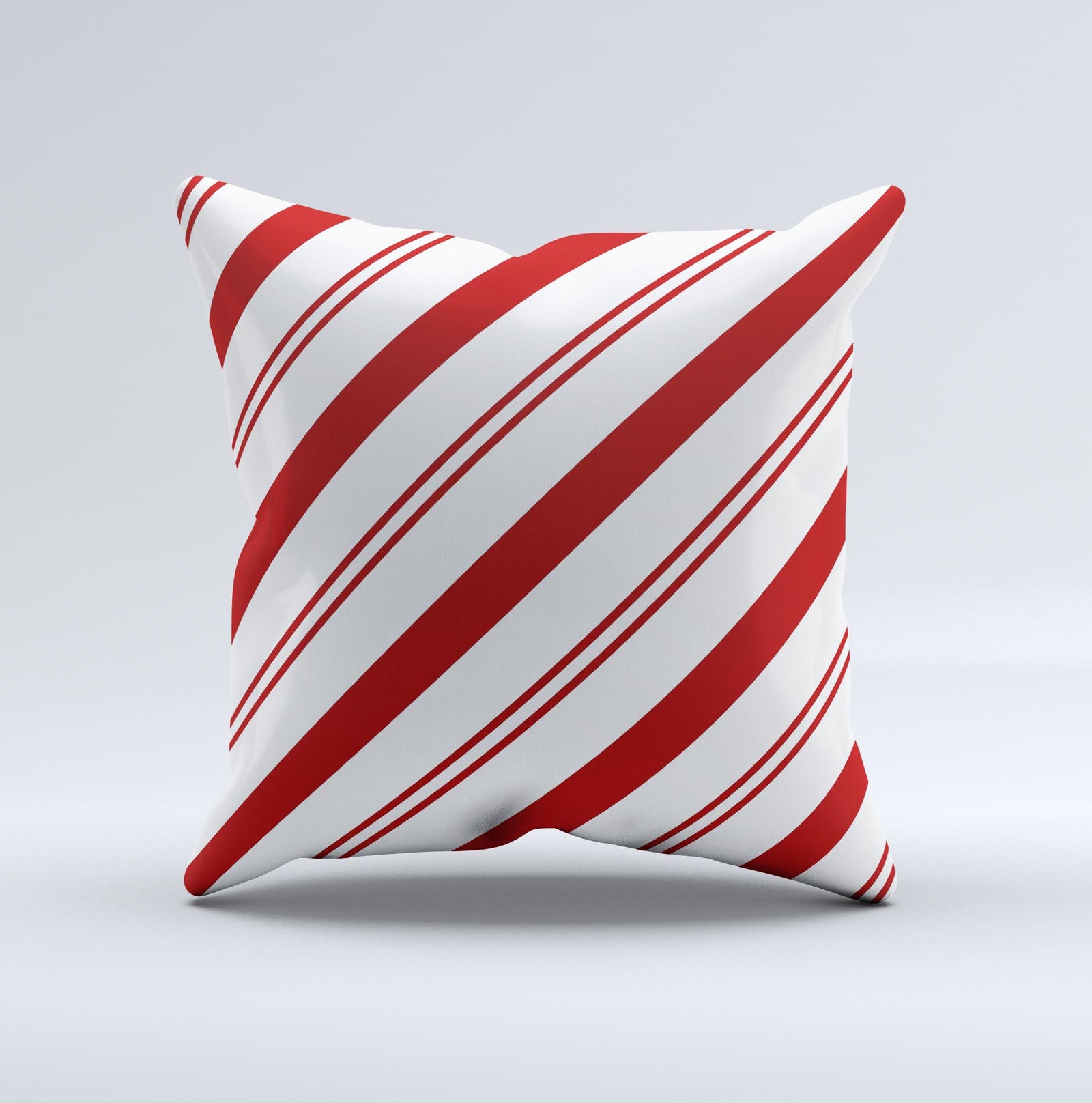 Red and White Slanted Vector Stripes ink-Fuzed Decorative Throw Pillow ...