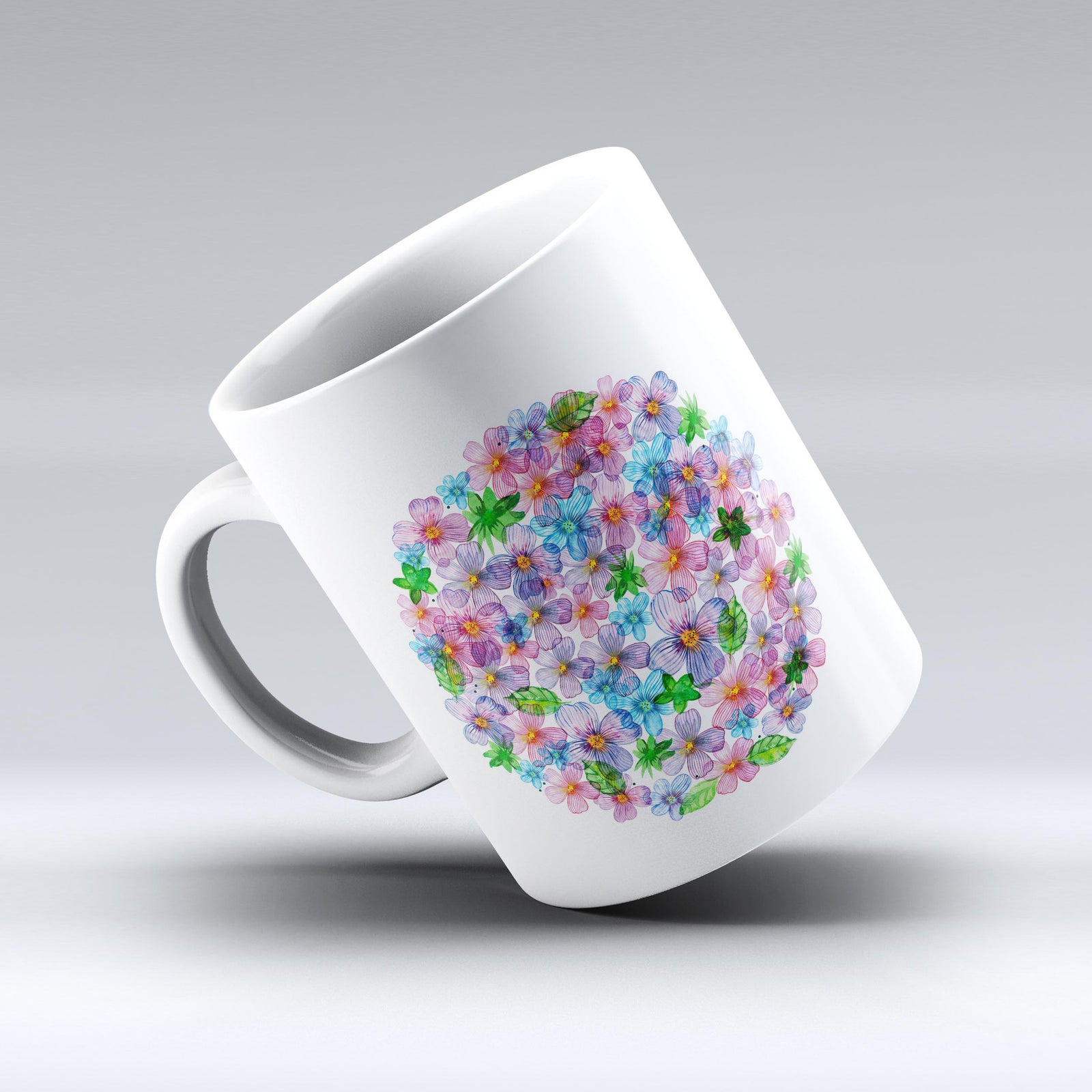 The Rounded Flower Cluster ink-Fuzed Ceramic Coffee Mug – DesignSkinz