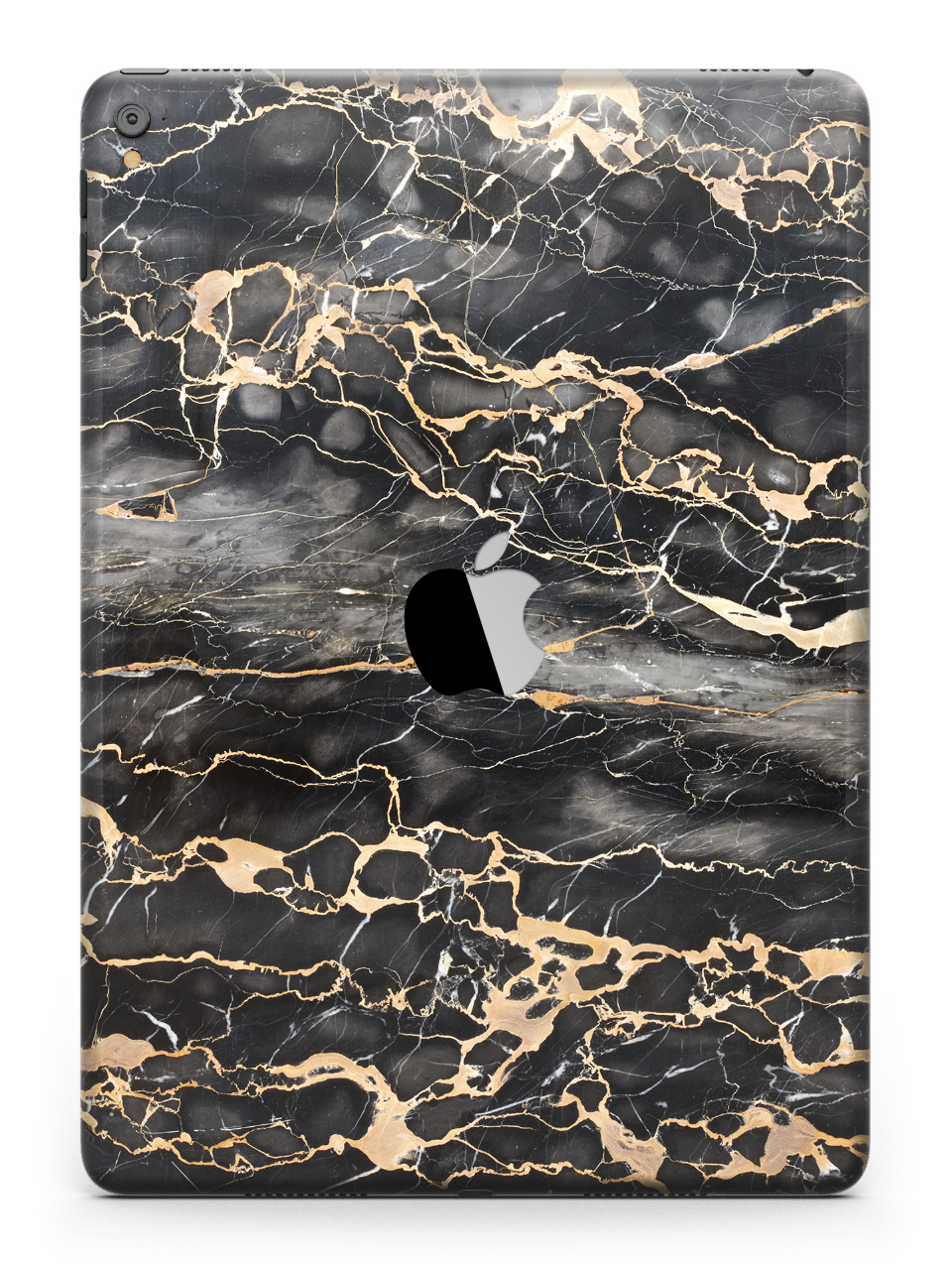 The Black and Gold Marble Surface Full-Body Skin for the Apple iPad Pr ...