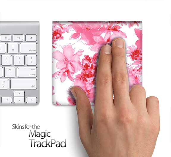 Abstract Pink Floral Skin for the Apple Magic Trackpad – DesignSkinz