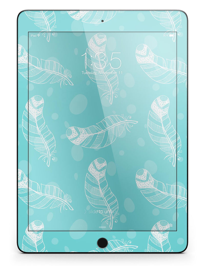 Stenciled Feather Pattern Full Body Skin for the iPad Pro (12.9" or 9 ...