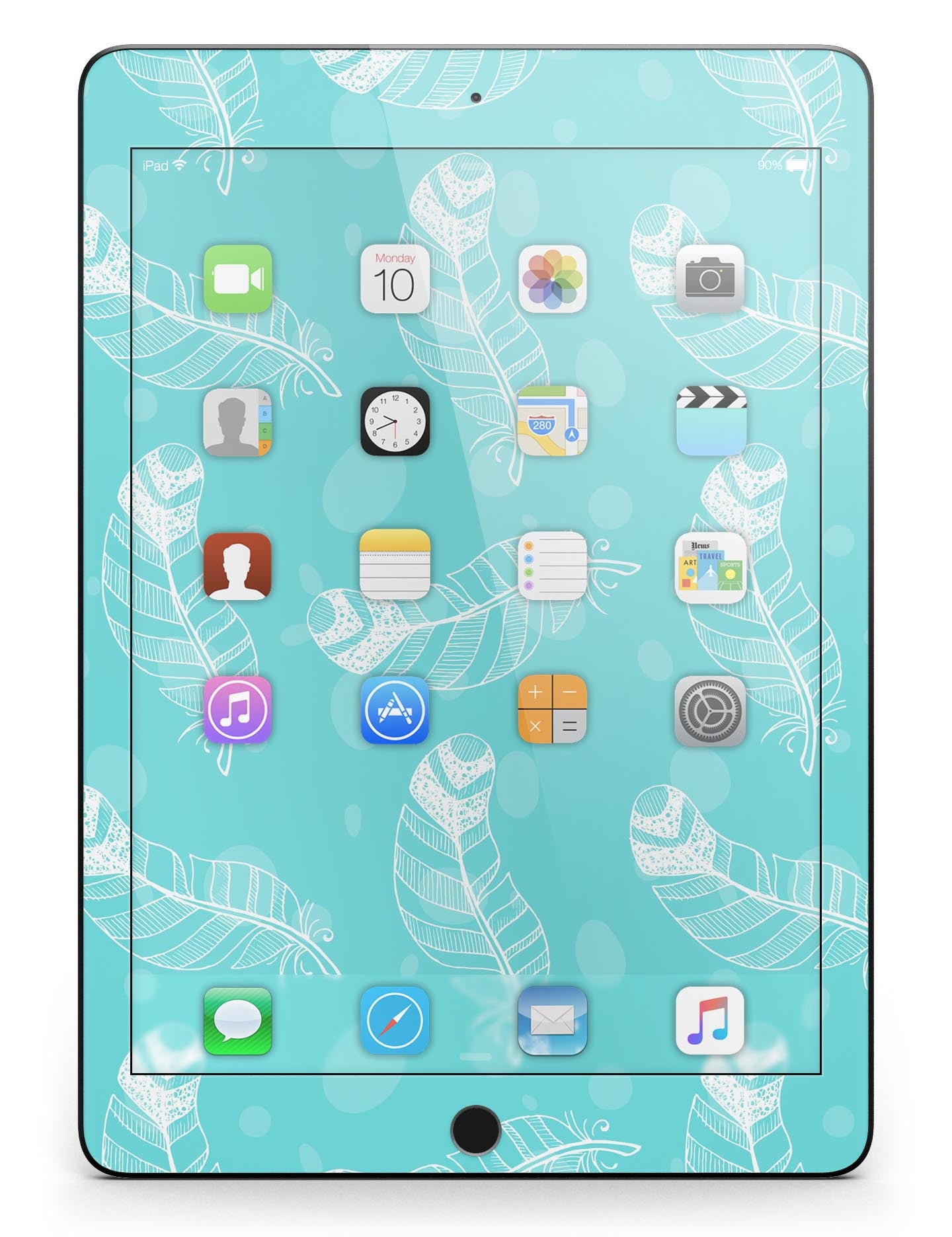 Stenciled Feather Pattern Full Body Skin for the iPad Pro (12.9" or 9 ...