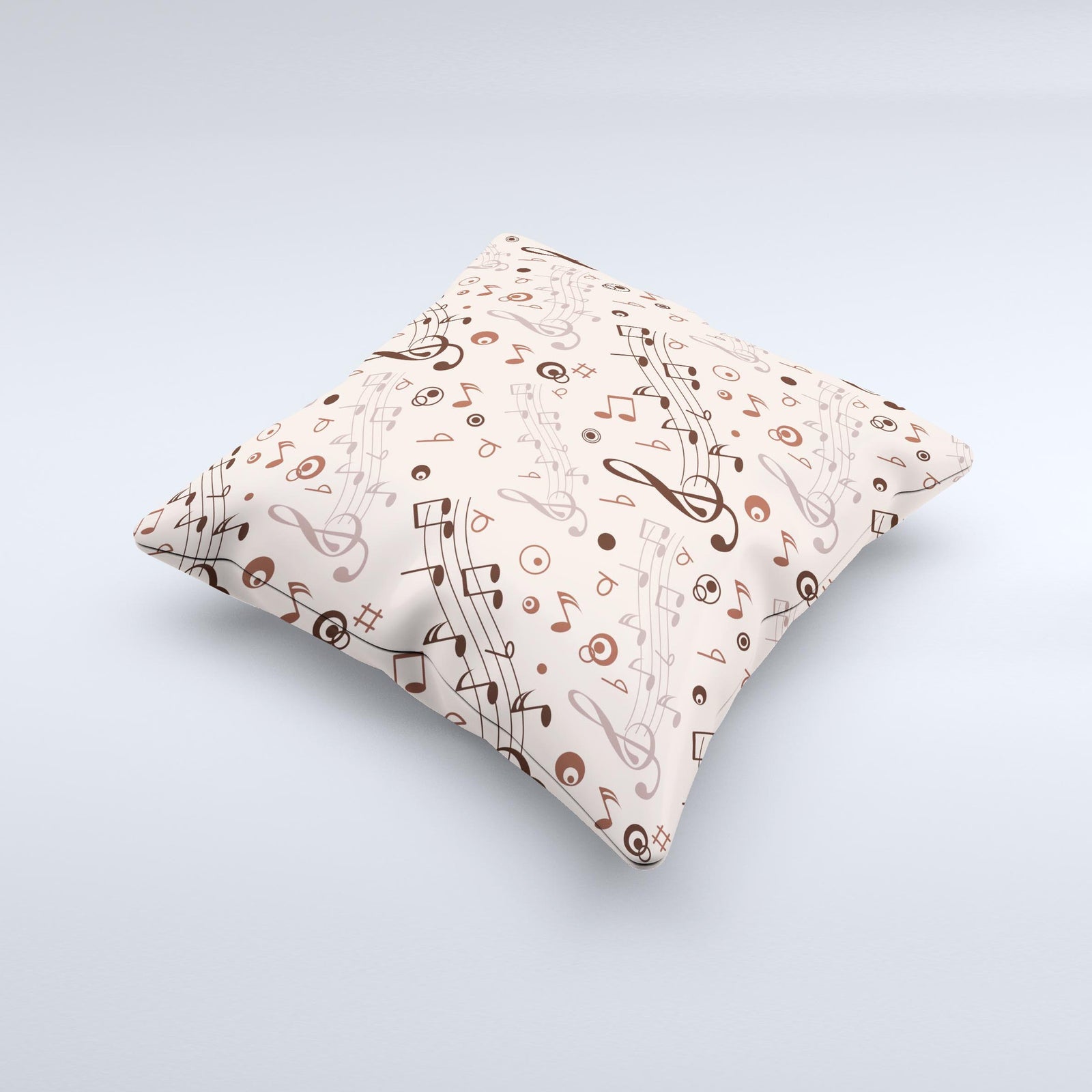 Tan Music Note Pattern ink-Fuzed Decorative Throw Pillow – DesignSkinz