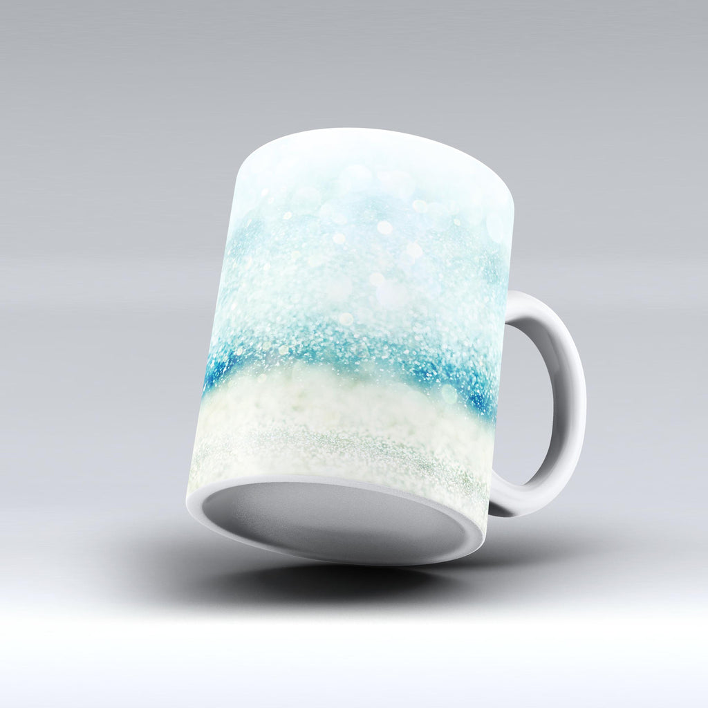 The Teal and Aqua Unfocused Sparkling Orbs ink-Fuzed Ceramic Coffee Mu ...