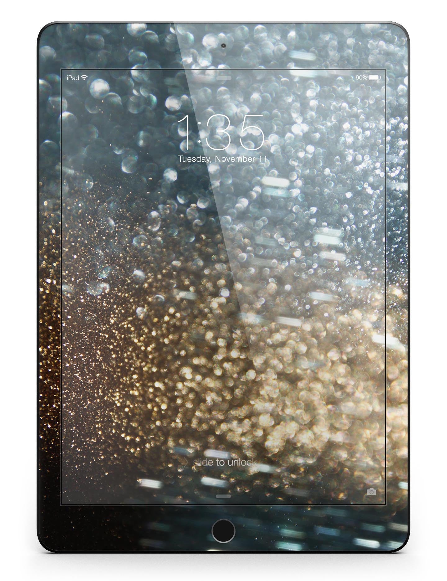 Teal and Gold Grungy Orbs of Light Full Body Skin for the iPad Pro (12 ...