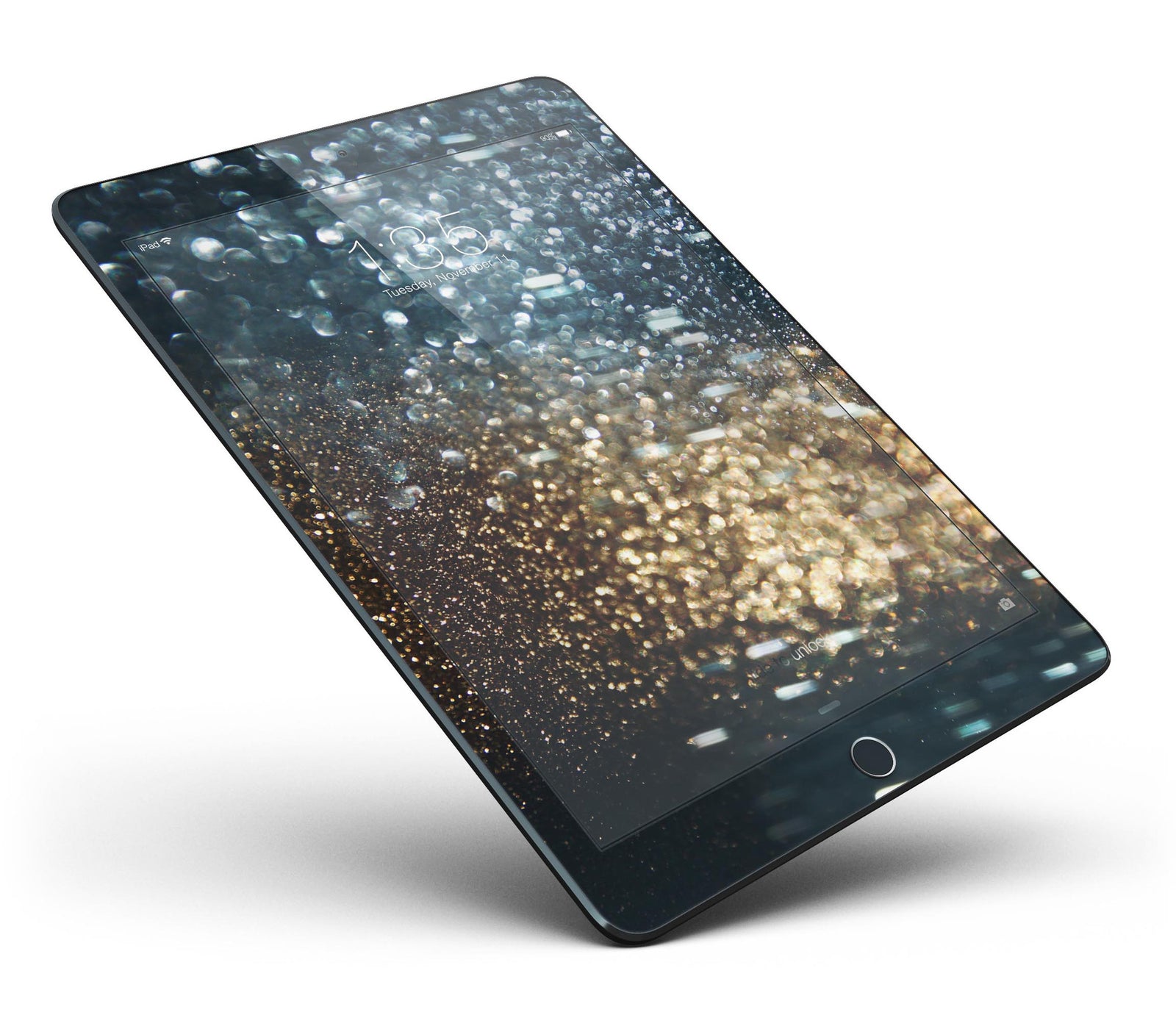 Teal and Gold Grungy Orbs of Light Full Body Skin for the iPad Pro (12 ...