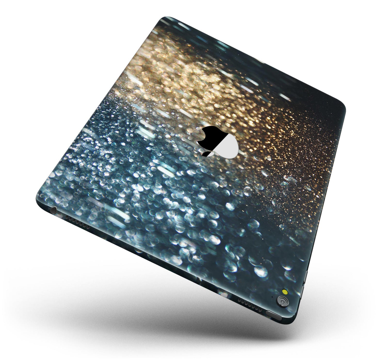 Teal and Gold Grungy Orbs of Light Full Body Skin for the iPad Pro (12 ...