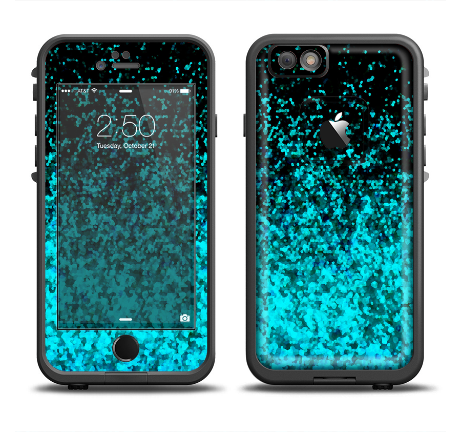 the black and turquoise unfocused sparkle print Apple iPhone 6 ...