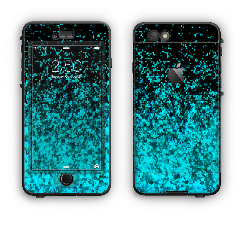 The Black and Turquoise Unfocused Sparkle Print Apple iPhone 6 LifePro ...