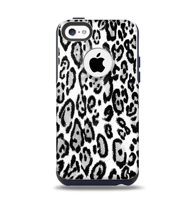 The Black and White Snow Leopard Pattern Apple iPhone 5c Otterbox Comm ...