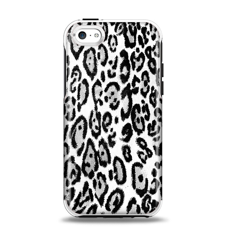 The Black and White Snow Leopard Pattern Apple iPhone 5c Otterbox Symm ...