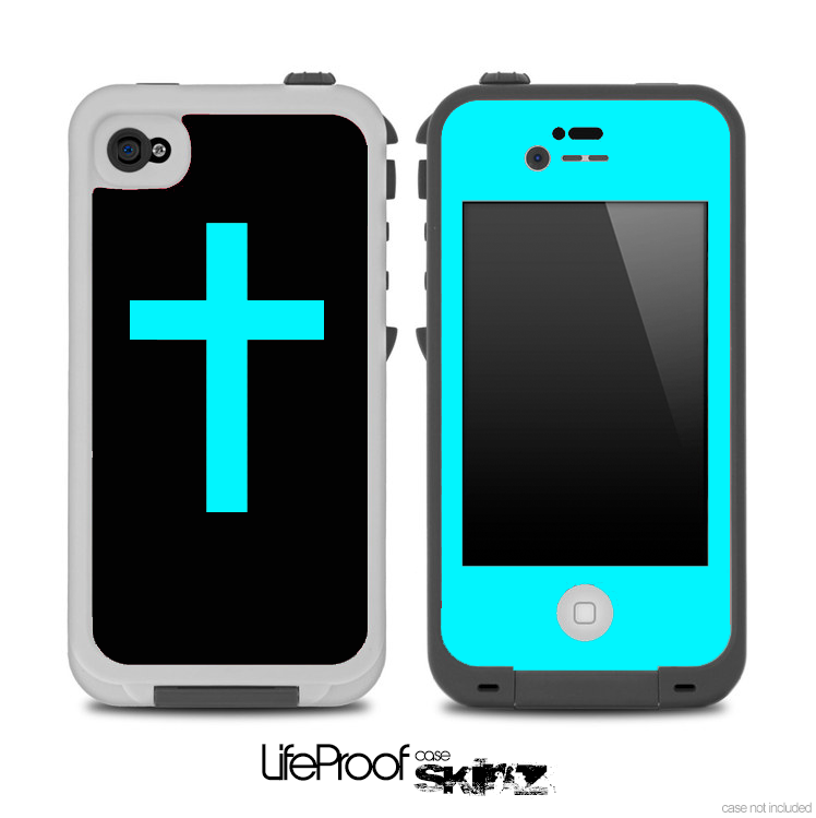 The Blue Simple Vector Cross Skin for the iPhone 4,4s or 5 LifeProof C ...