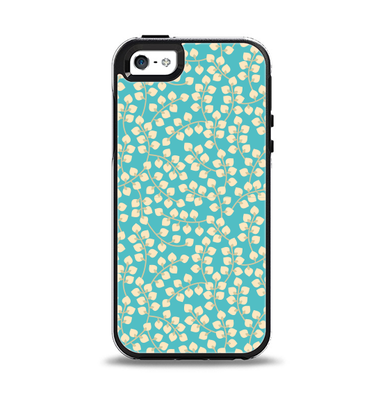 The Blue and Yellow Floral Pattern V43 Apple iPhone 5-5s Otterbox Symm ...
