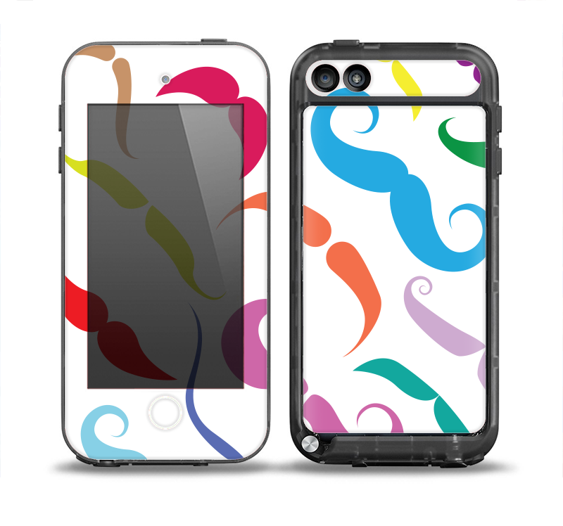 The Bold Colorful Mustache Pattern Skin for the iPod Touch 5th Generat ...