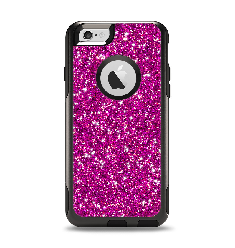 The Bright Pink Glitter Apple iPhone 6 Otterbox Commuter Case Skin Set ...
