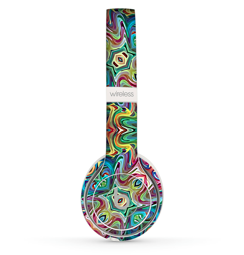 The Crazy Neon Mirrored Swirls Skin Set for the Beats by Dre Solo 2 Wi ...