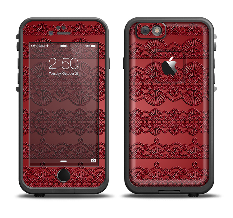 the dark red highlighted lace pattern Apple iPhone 6/6s Plus LifeProof ...