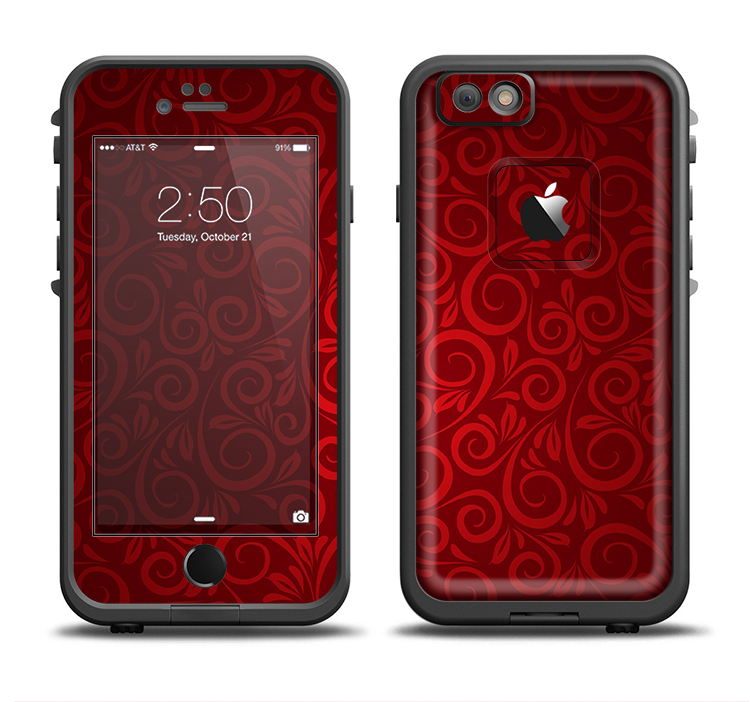 the dark red spiral pattern v23 Apple iPhone 6/6s Plus LifeProof Fre ...