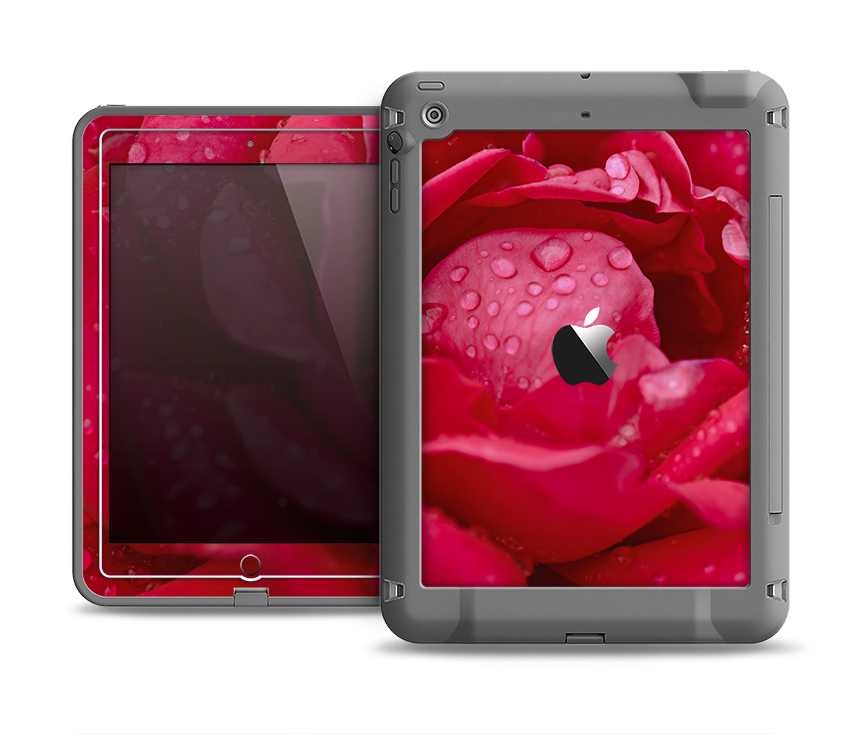 The Drenched Red Rose Apple iPad Air LifeProof Fre Case Skin Set ...
