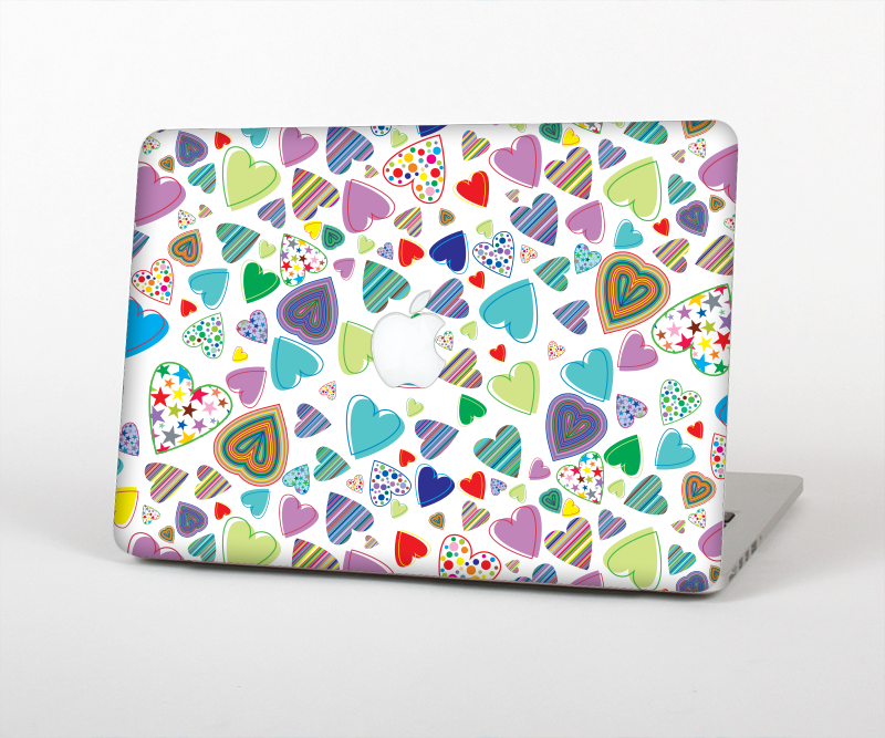 The Fun-Colored Pattern Hearts Skin Set for the Apple MacBook Pro 15 ...