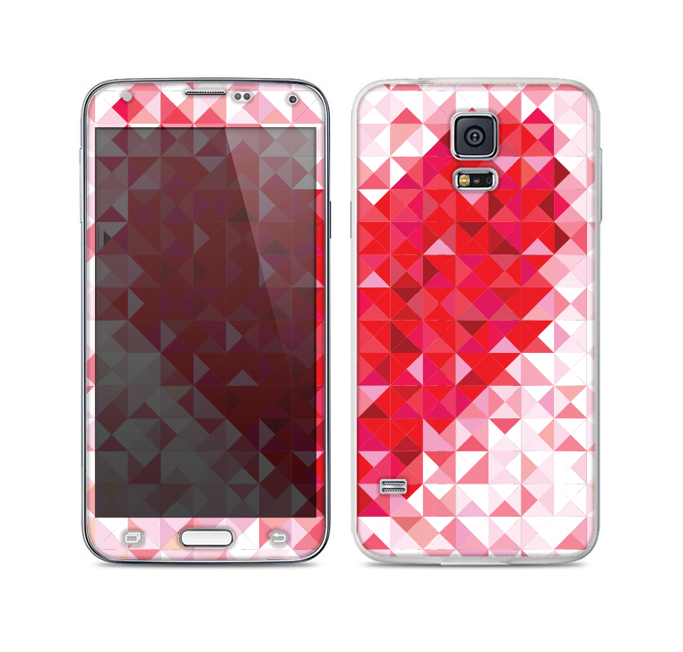 The Geometric Faded Red Heart Skin For the Samsung Galaxy S5 – DesignSkinz