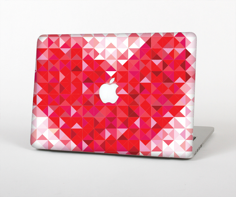 The Geometric Faded Red Heart Skin Set for the Apple MacBook Pro 15" w ...