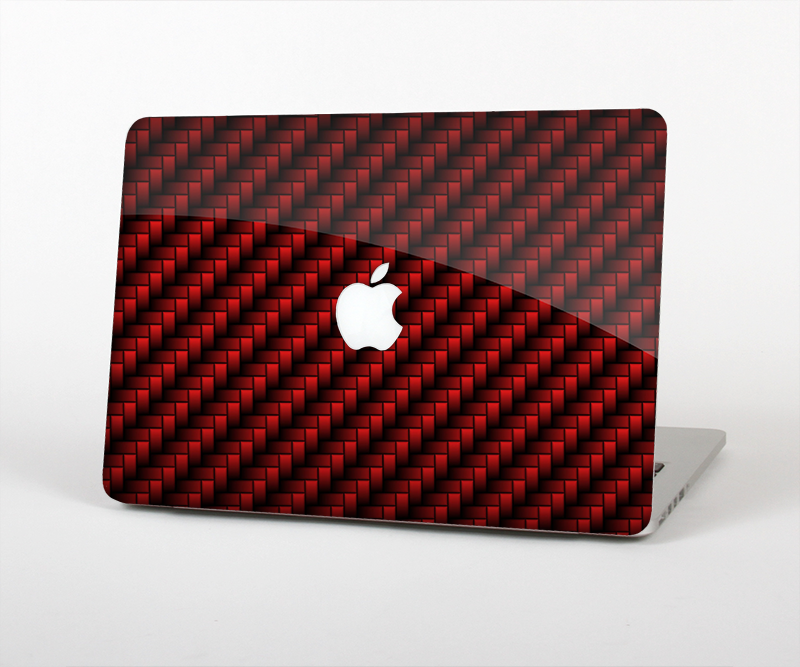 The Glossy Red Carbon Fiber Skin Set for the Apple MacBook Pro 15" wit ...