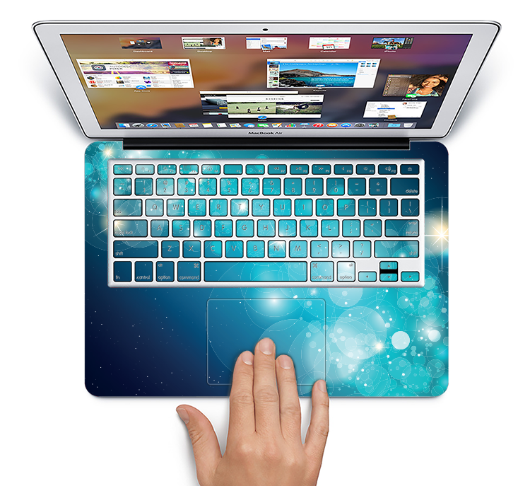 The Glowing Blue & Teal Translucent Circles Skin Set for the Apple Mac ...