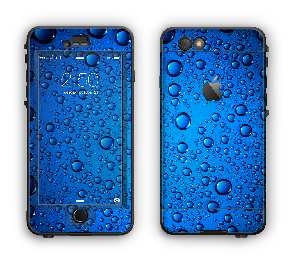 The Glowing Blue Vivid RainDrops Apple iPhone 6 LifeProof Nuud Case Sk ...