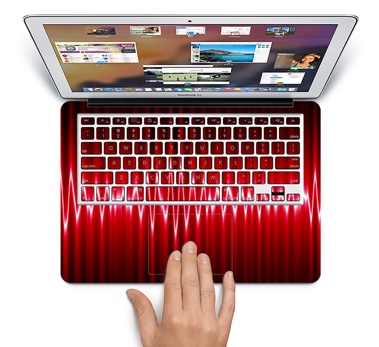 The Glowing Red Wiggly Line Skin Set for the Apple MacBook Pro 15" wit ...